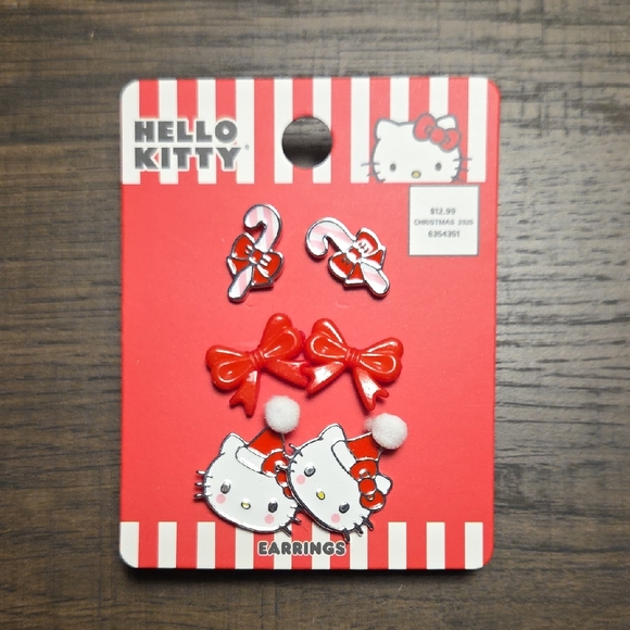 Hello Kitty | Jewelry | Hello Kitty Red And White Festive Earrings ...